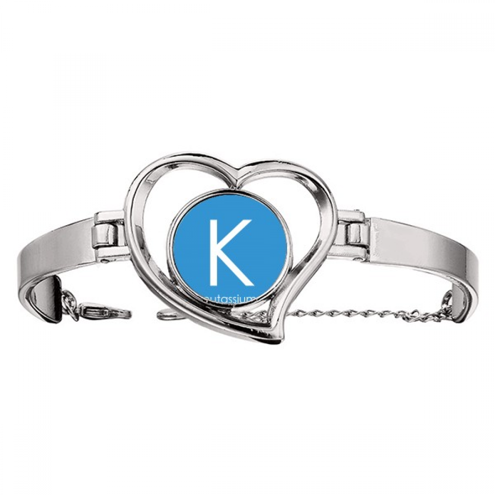 Chestry Elements Period Table Alkali Metal Potassium K Bracelet Heart ...