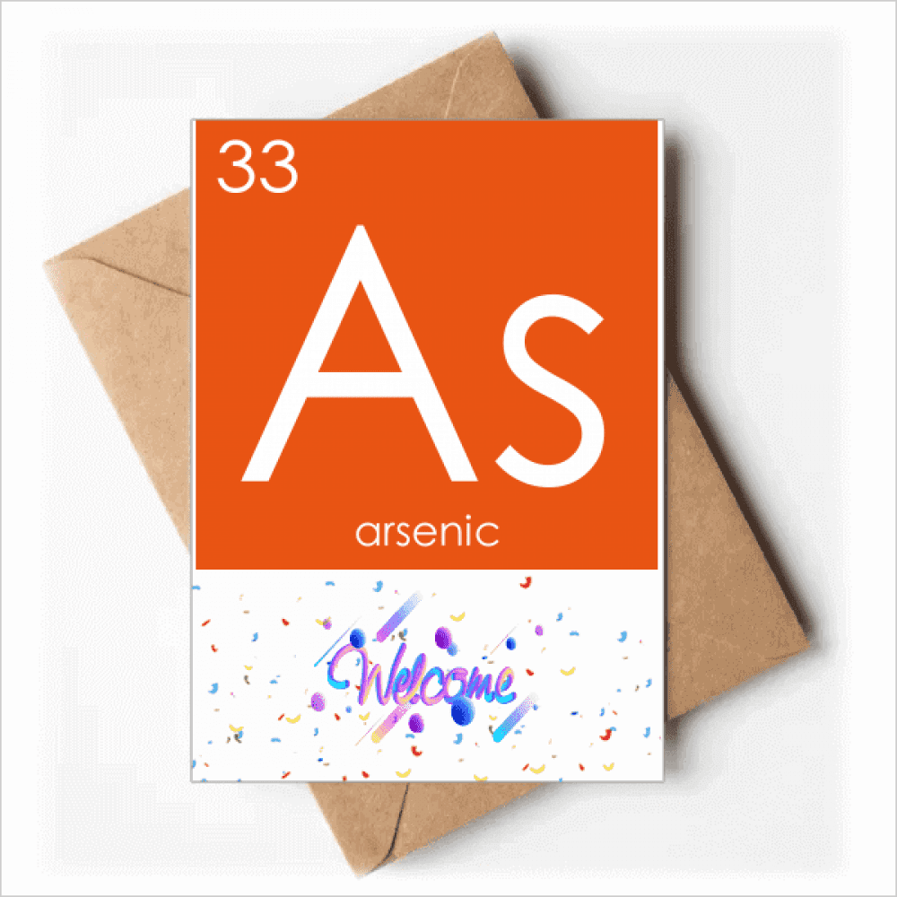 Chestry Elements Period Table Semetal Arsenic As Welcome Back Greeting ...