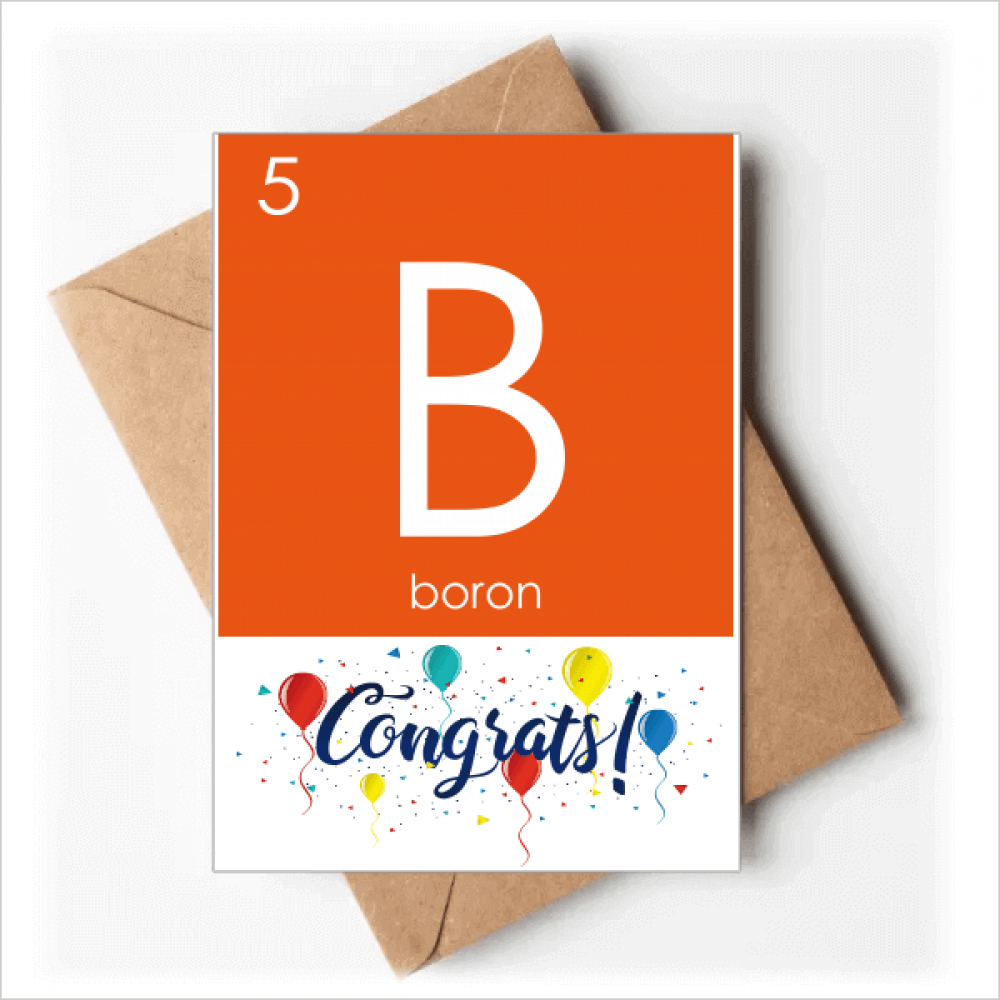 Chestry Elements Period Table Semetal Boron B Wedding Cards ...