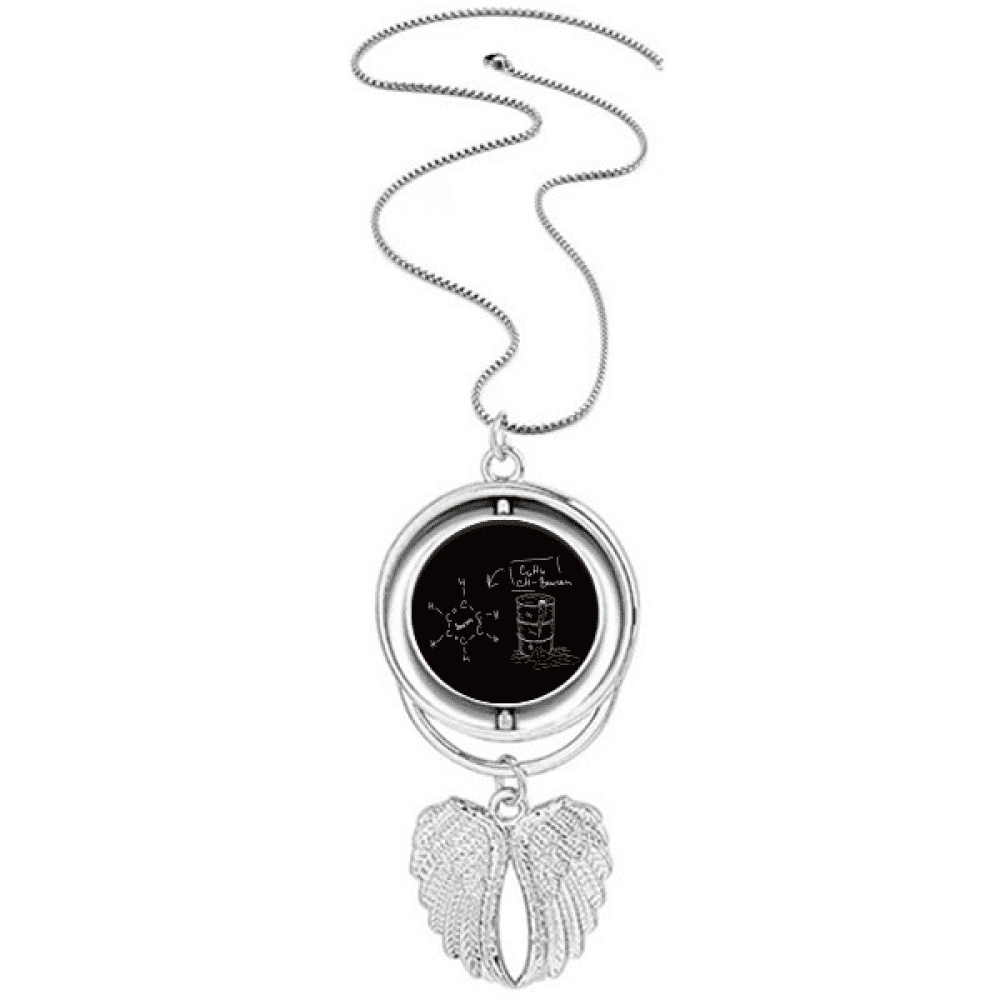 Chestry Kowledge Benzene Checal Pendant Angel Wings Rotating Necklace ...