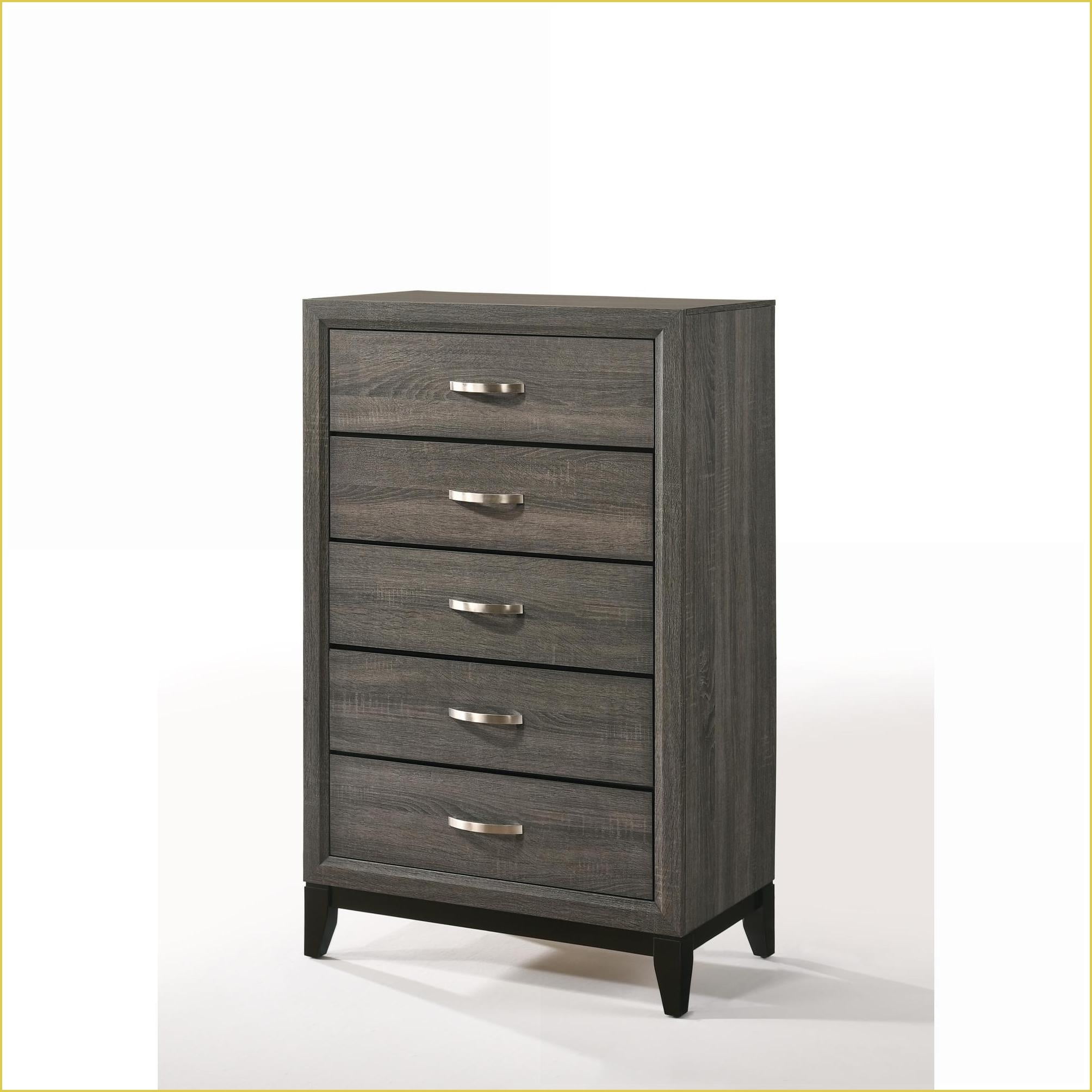 Chests: 5-Drawer Weathered Grey Rustic Vintage Chest | Grey | Paper ...