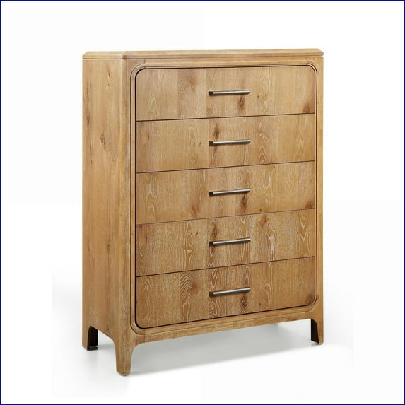 Chests | Contemporary 5-Drawer Wooden Chest, 38Wx18Dx52H | Natural Wood ...