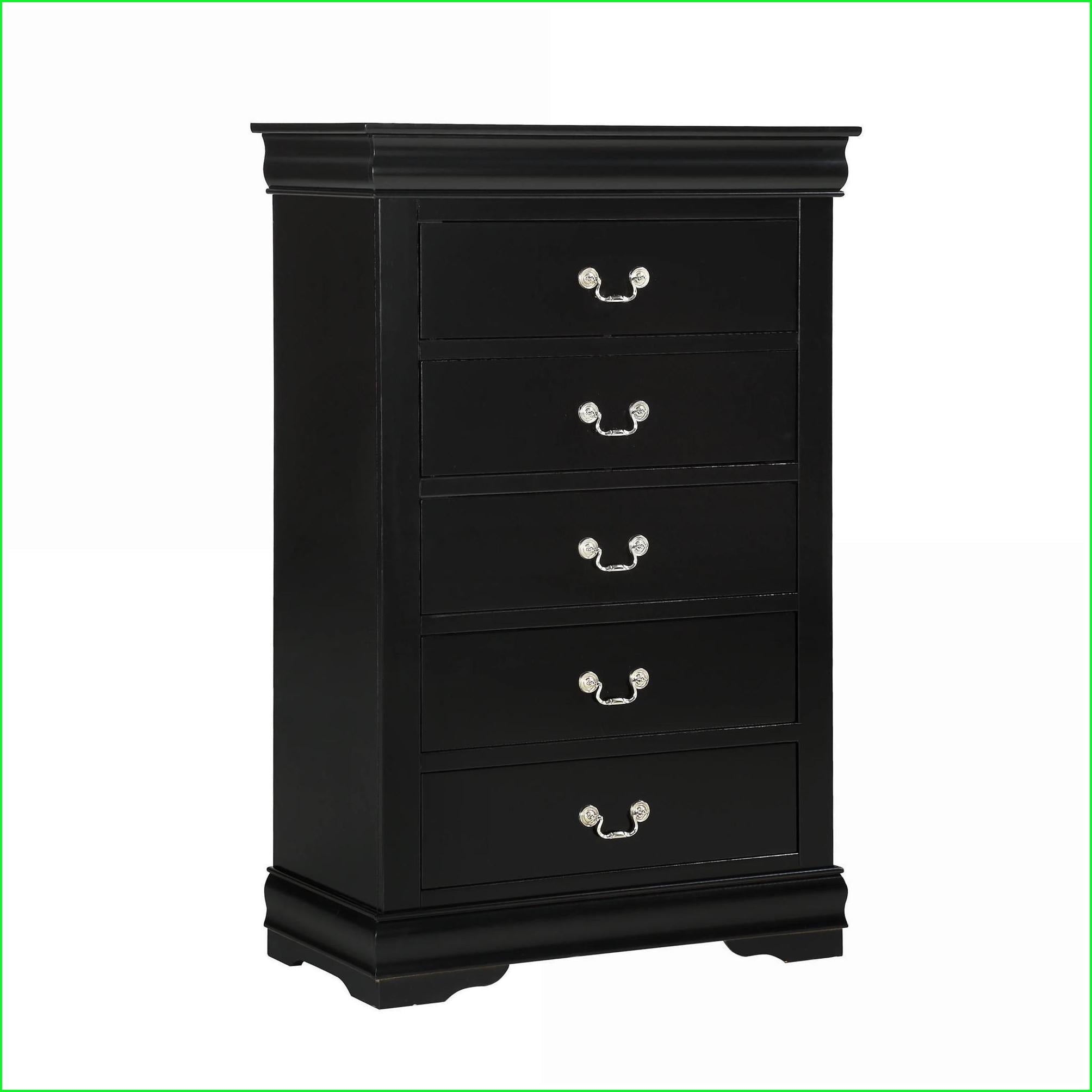 Chests | Louis Philip 5-Drawer Solid Wood Chest | Black Finish, Ample ...