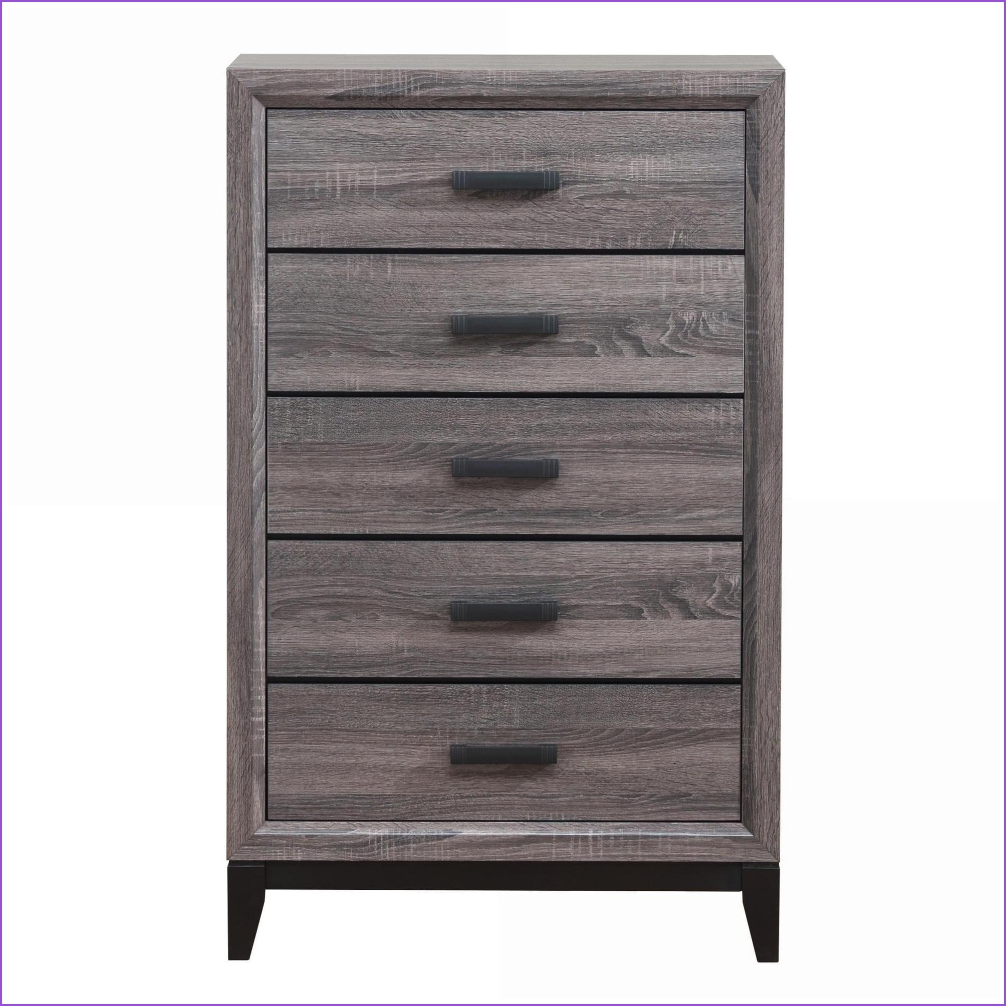 Chests | Modern Foil Grey 5-Drawer Chest with Kennin Center Glide ...