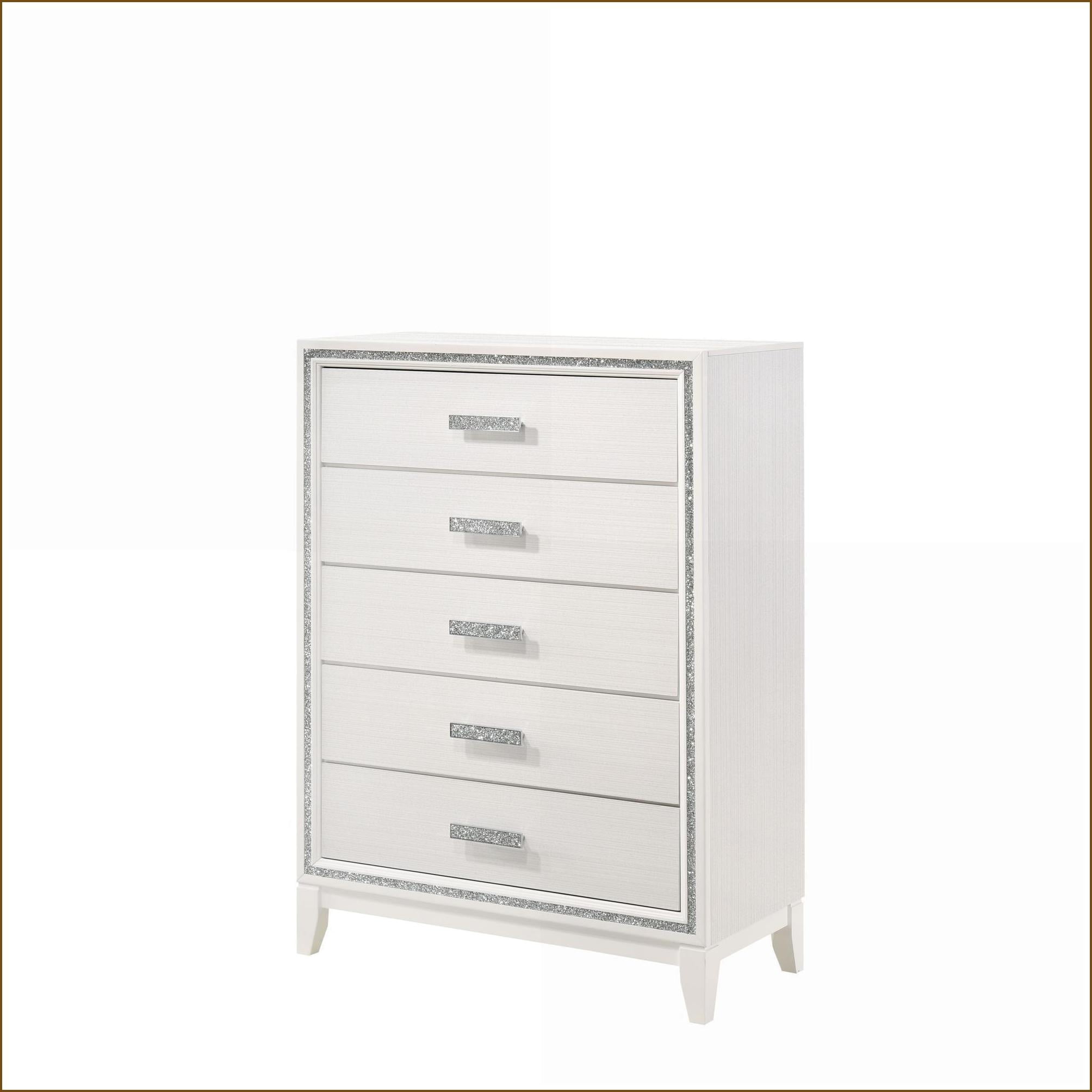 Chests | Modern Glam White 5-Drawer Storage Chest | White | Synthetic ...