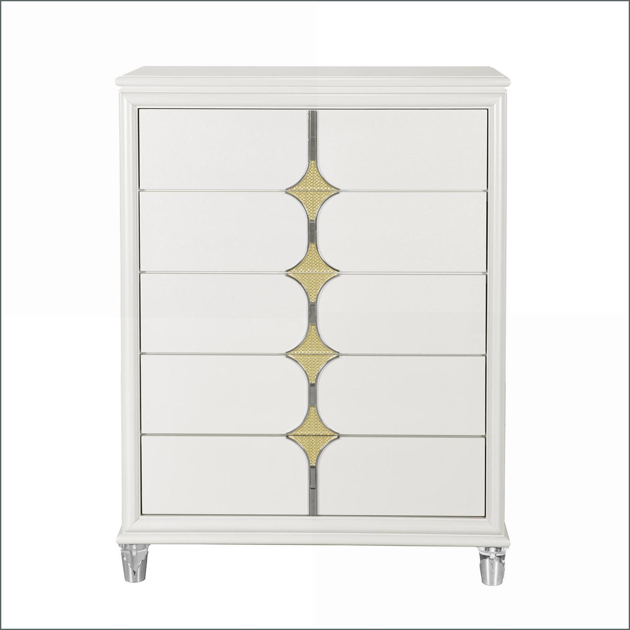 Chests | Modern Gold Accent Chest with Spacious Drawers | Gold | Solid ...