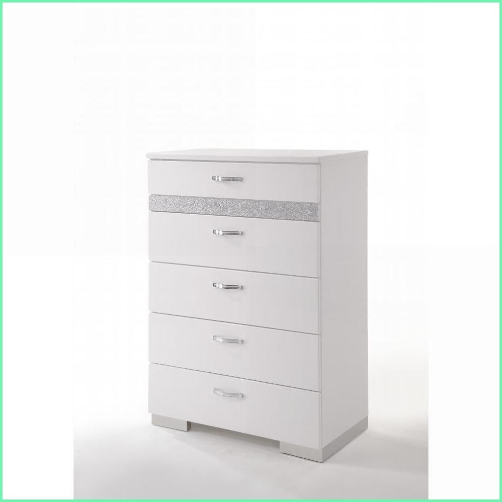 Chests, Naima II Modern 5-Drawer High Gloss Chest | White | Synthetic ...