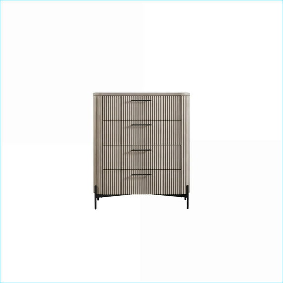 Chests & Wardrobes, 4 Drawer Chest with Reeded Fronts | Solid Wood+MDF ...