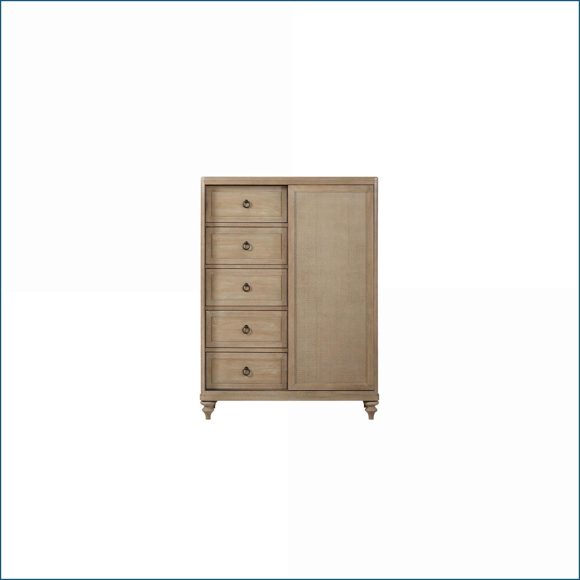 Chests & Wardrobes: 5 Drawer Door Chest with Sliding Magnet Door | Sand ...