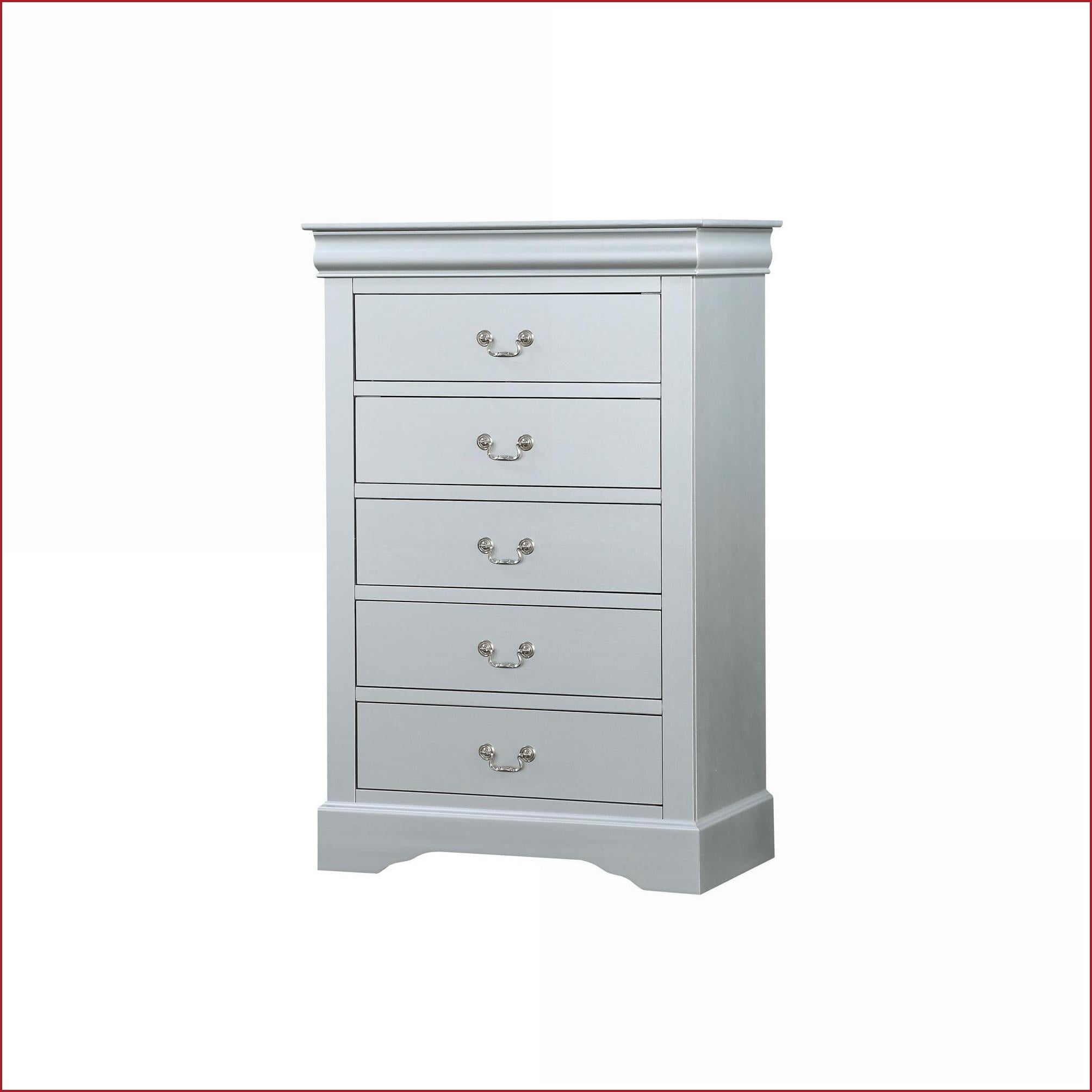 Chests & Wardrobes: 5-Drawer Platinum Chest with Metal Handles ...