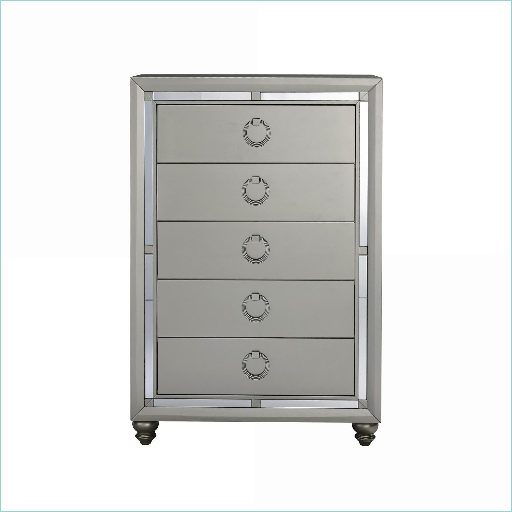 Chests & Wardrobes | Chloe Gemstone Modern Glam Silver Chest with ...