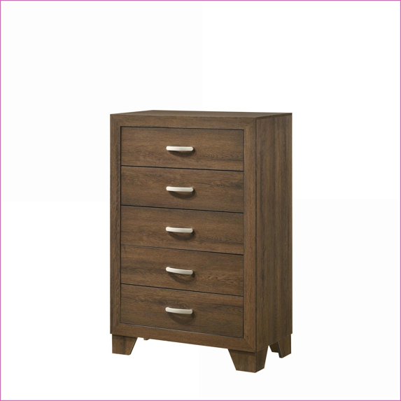 Chests & Wardrobes, Classic Oak 5-Drawer Chest with Pull Handles | Oak ...