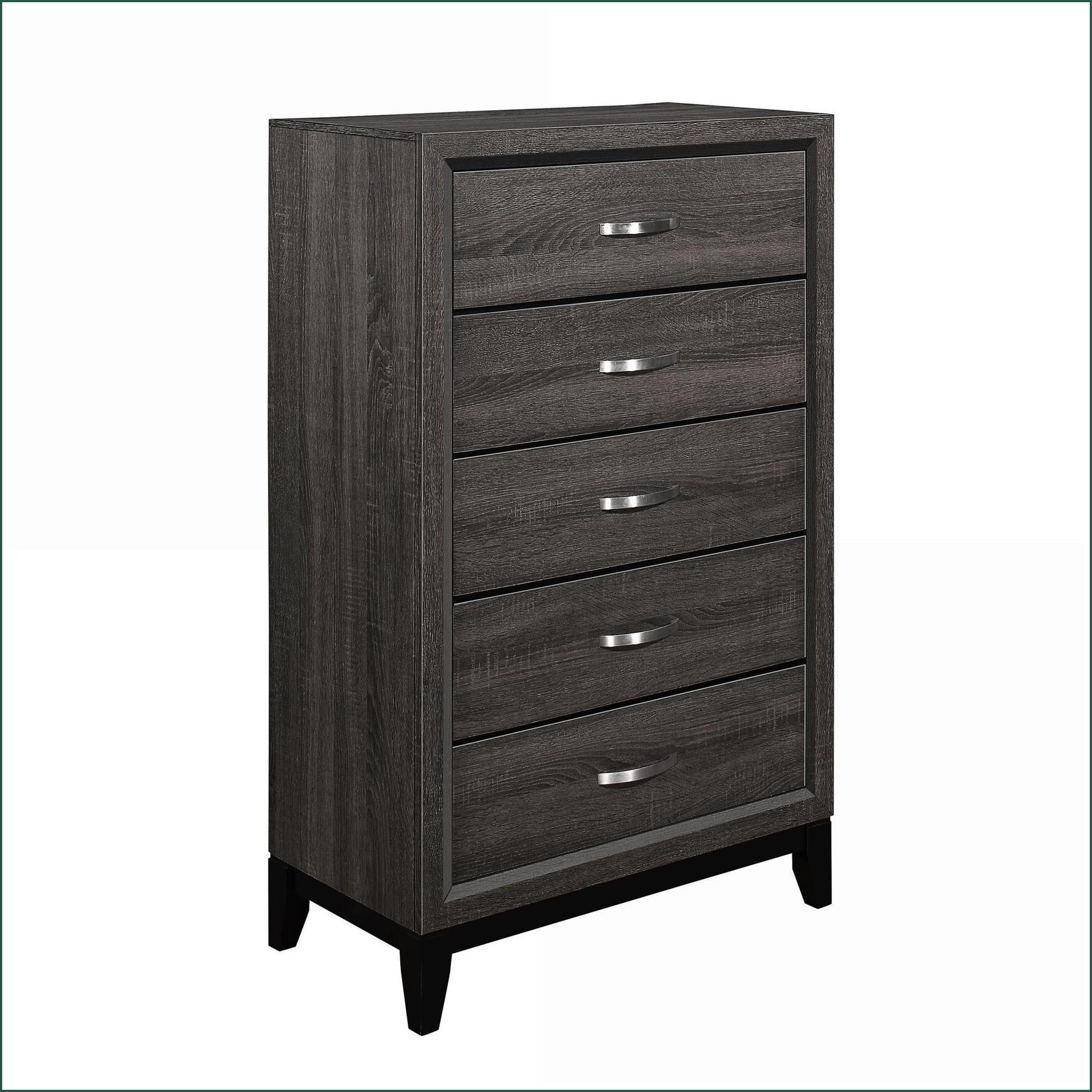 Chests & Wardrobes | Contemporary Gray Faux Wood Chest with 5 Dovetail ...