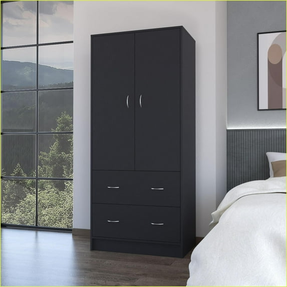 Chests & Wardrobes, FM Furniture Wenden Modern Wardrobe with 2 Drawers ...