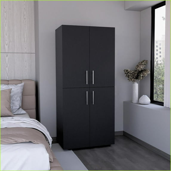 Chests & Wardrobes | Hazel 70.8" Modern 4-Door Armoire with 6 Shelves ...