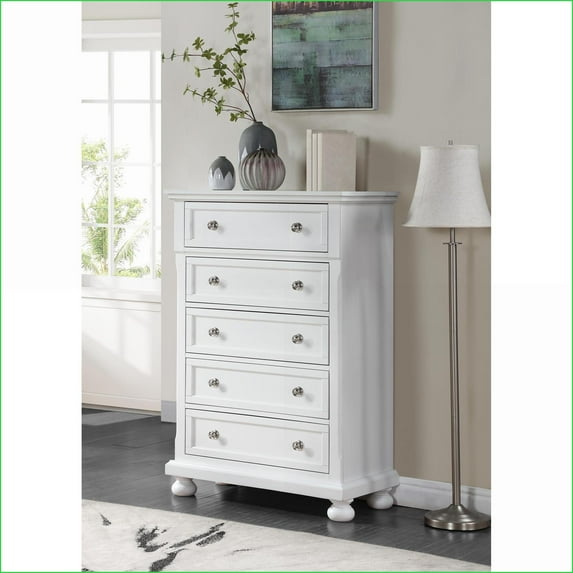 Chests & Wardrobes, Meade Contemporary White Chest with Full Extension ...