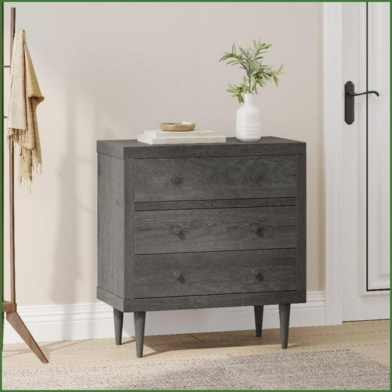 Chests & Wardrobes, Mid-Century Modern 3-Drawer Chest | Grey | MDF ...