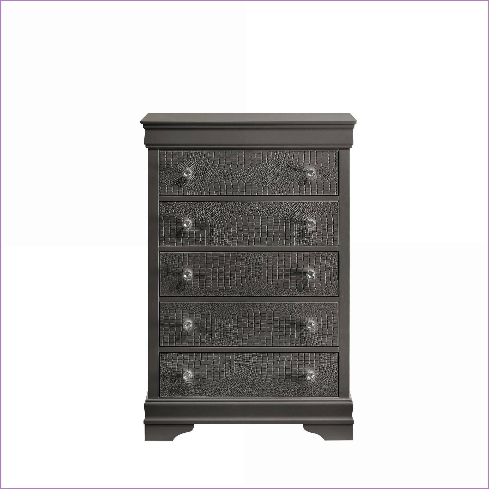 Chests & Wardrobes: Modern 5-Drawer Wood Chest with Red Velvet Top ...