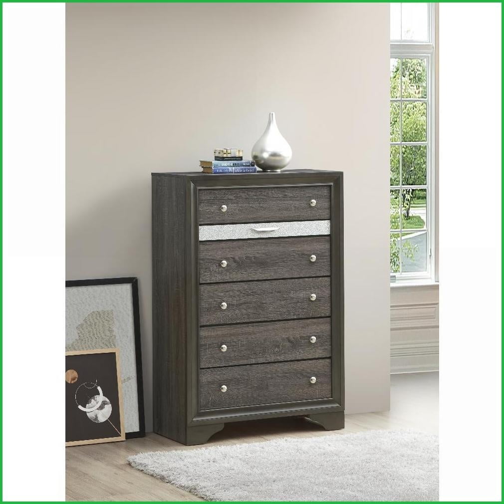 Chests & Wardrobes, Modern 6-Drawer Chest with Felt-Lined Drawers, Gray ...