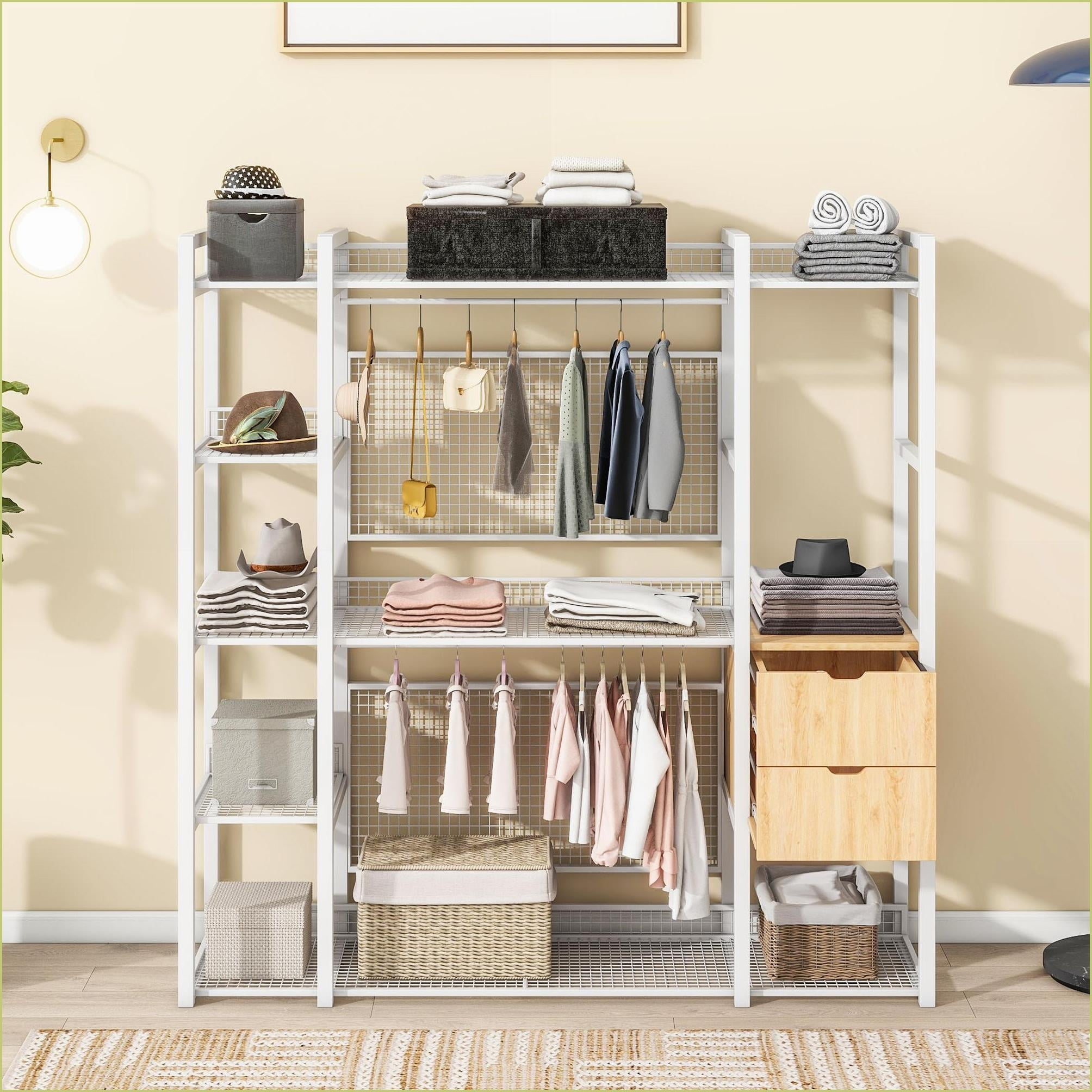 Chests & Wardrobes, Modern Metal Open Wardrobe with Hanging Rails ...