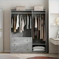 Chests & Wardrobes Modern Open Wardrobe with Hanging Rods | 5 Shelves ...