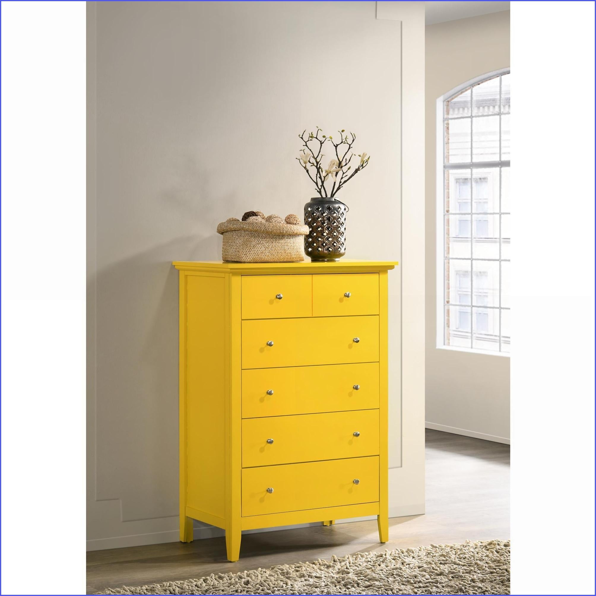 Chests & Wardrobes: Real Wood Veneer Yellow Chest with Dovetailed ...
