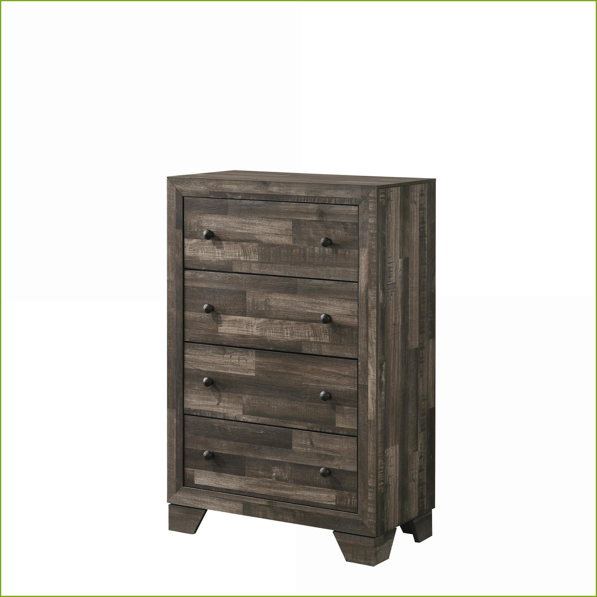 Chests & Wardrobes, Rustic 4-Drawer Tall Chest Brown Gray Wooden ...