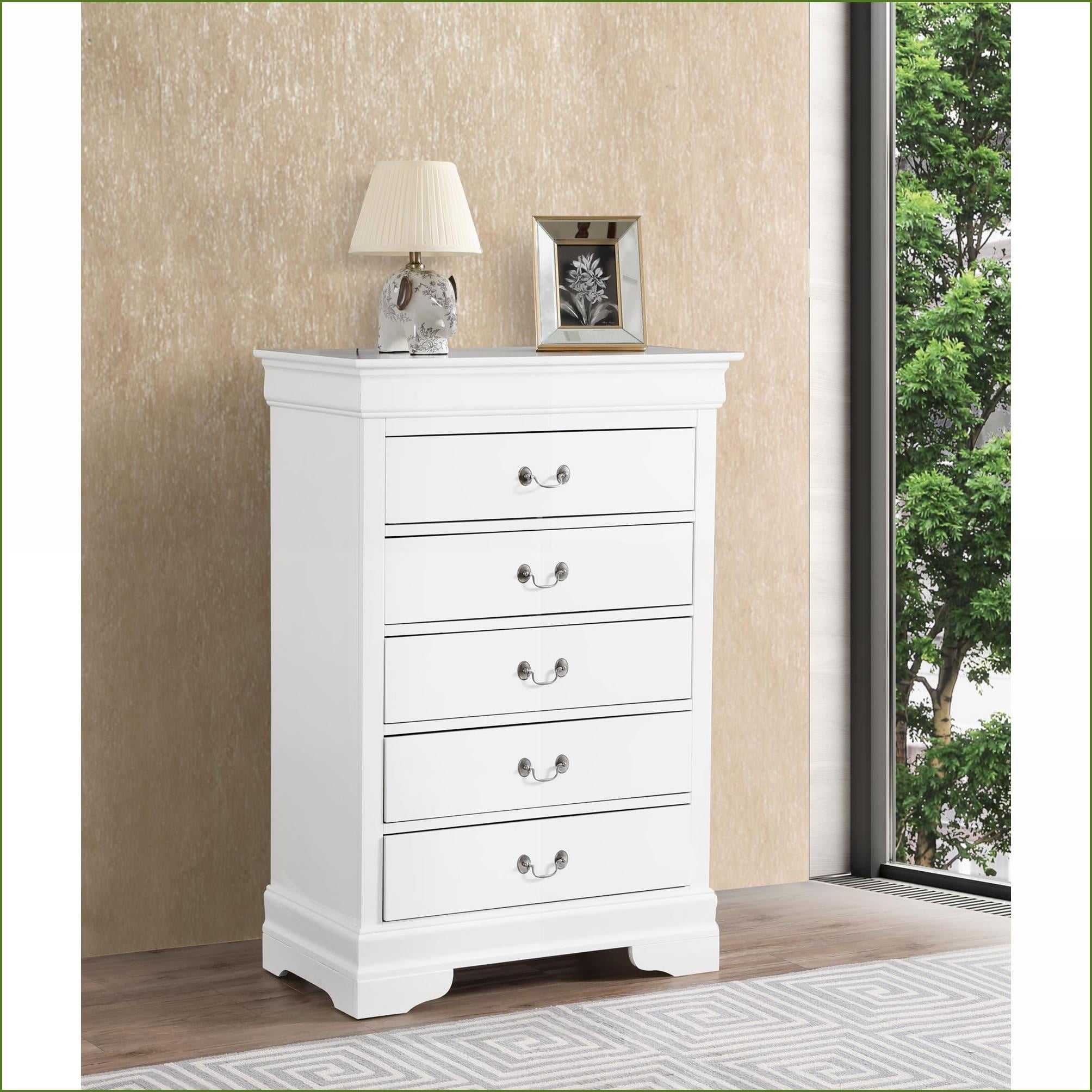 Chests & Wardrobes, Traditional Louis Phillipe White Chest Dovetailed ...
