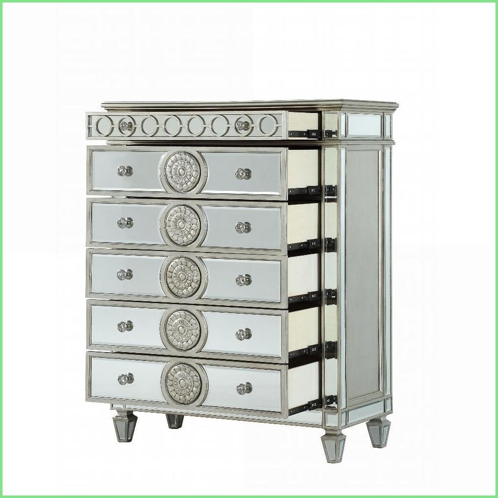 Chests & Wardrobes | Varian 6-Drawer Mirrored Finish Chest with ...