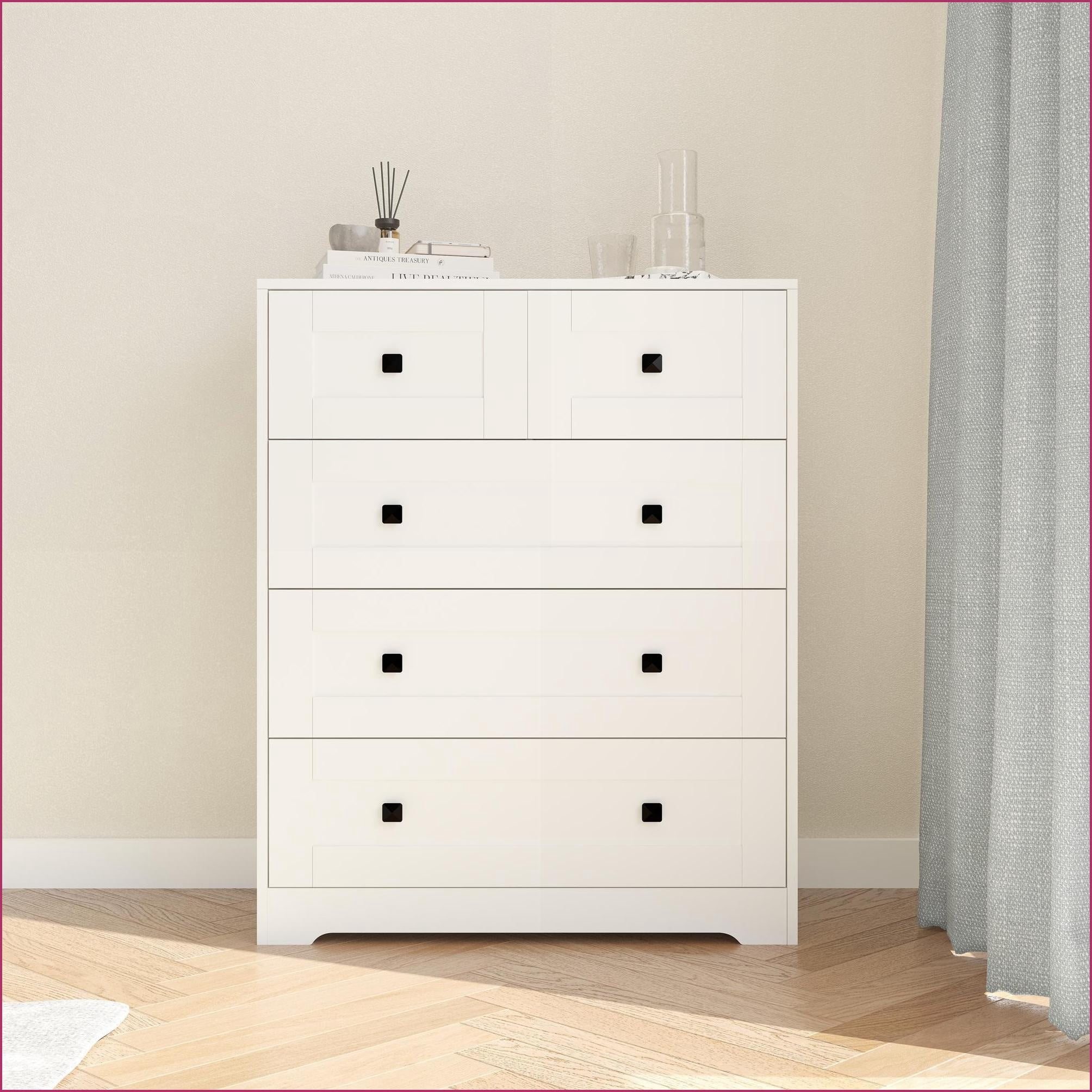 Chests of Drawers | 5-Drawer Farmhouse White Dresser | Ancient White ...