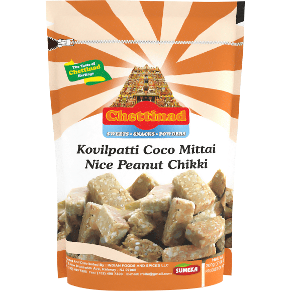 Chettinad Kovilpatti Coco Mittai Peanut Chikki - 200 Gm (7 Oz ...