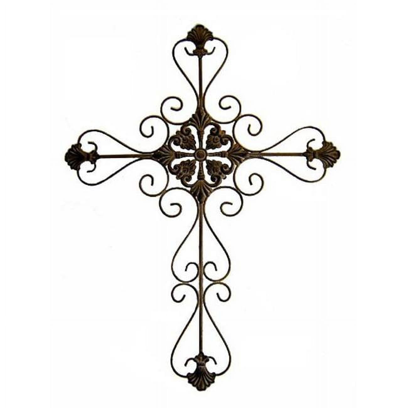 Cheung's FP-2499-L 33 inch Tall Metal Cross with Scroll Design ...