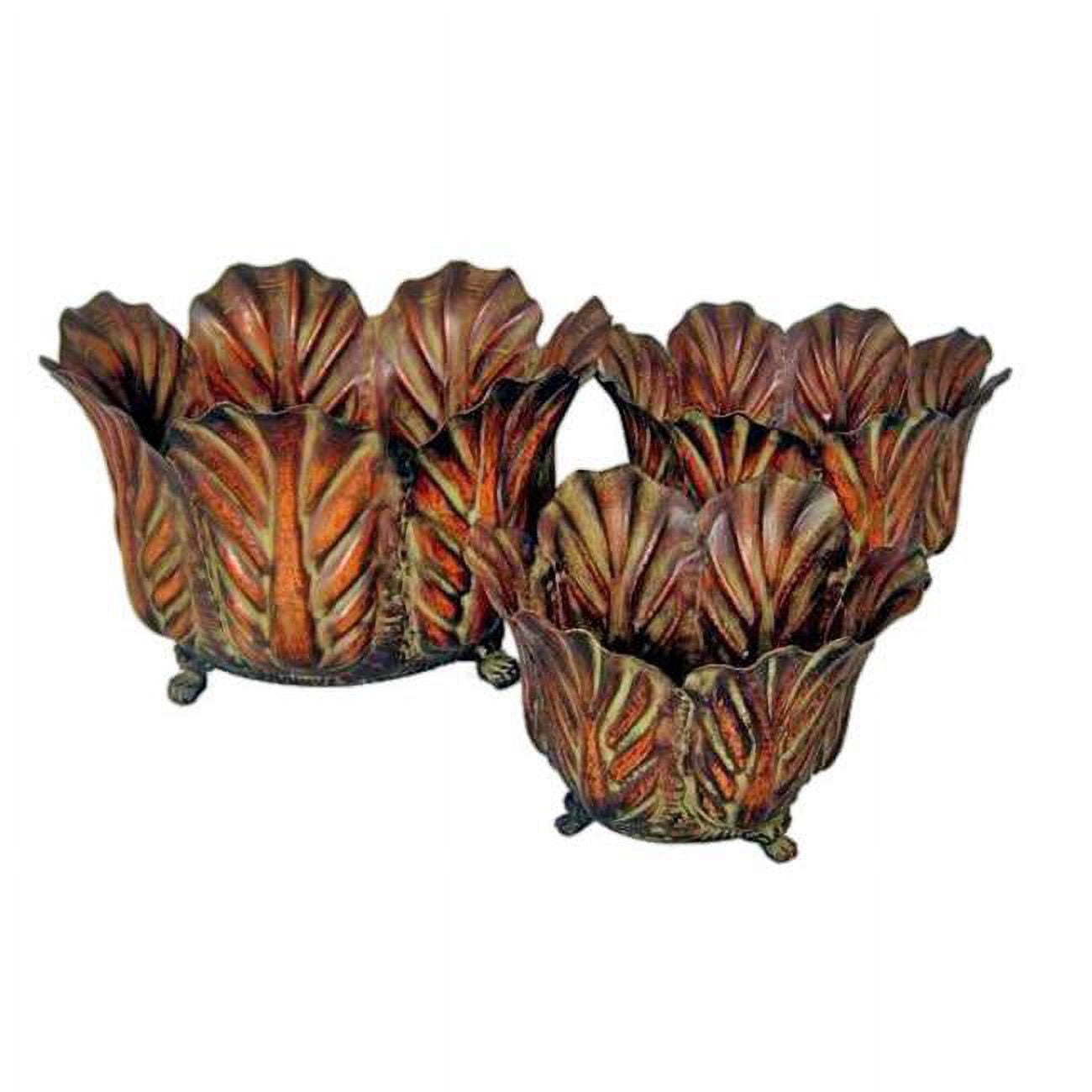 Cheung's FY-0559-3 Metal Cabbage Round Decorative Planters (Set of 3 ...