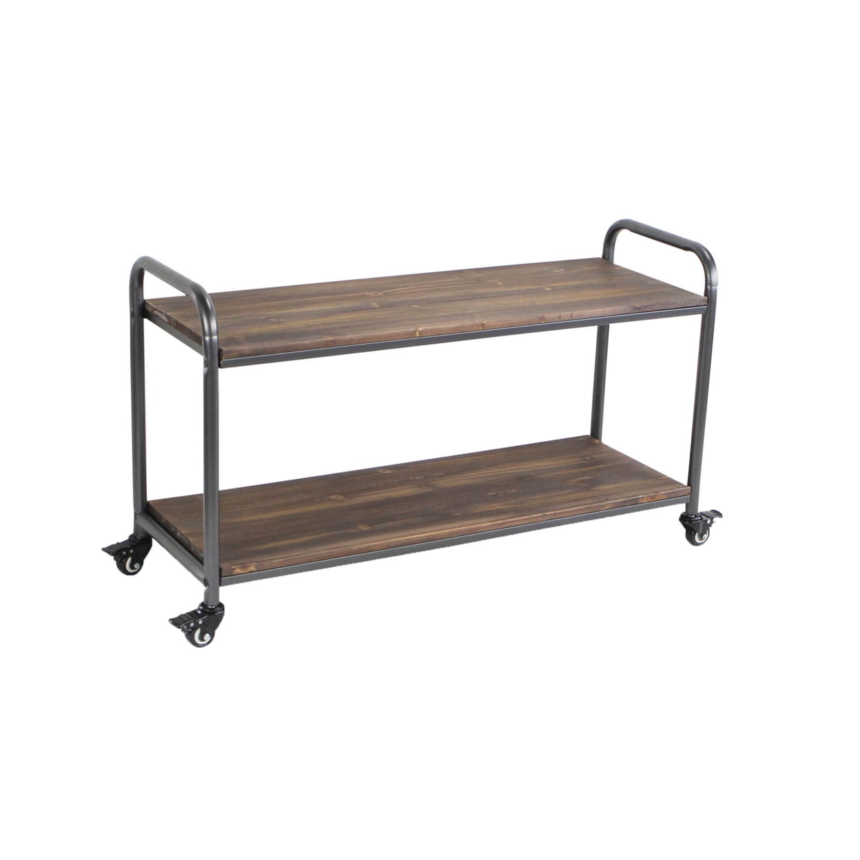 Cheungs 2 Tier Wood Top Metal Frame Cart - Walmart.com