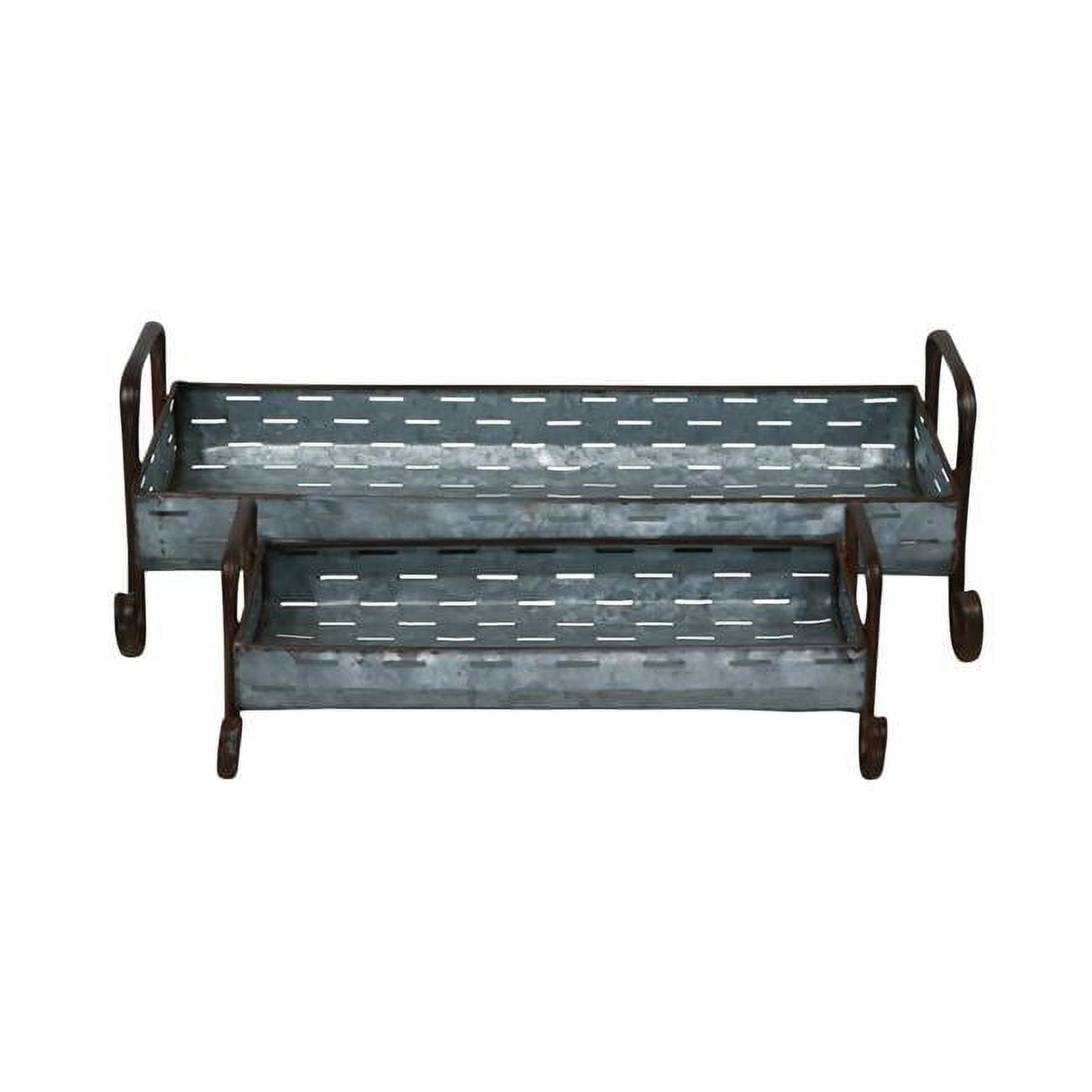 Cheungs 4888-2 Galvanized Table Top Storage - Set of 2 - Walmart.com