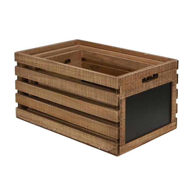 Cheungs 5061-3 Attractive Wood Slat Crate, 11 lbs, Set of 3 - Walmart.com