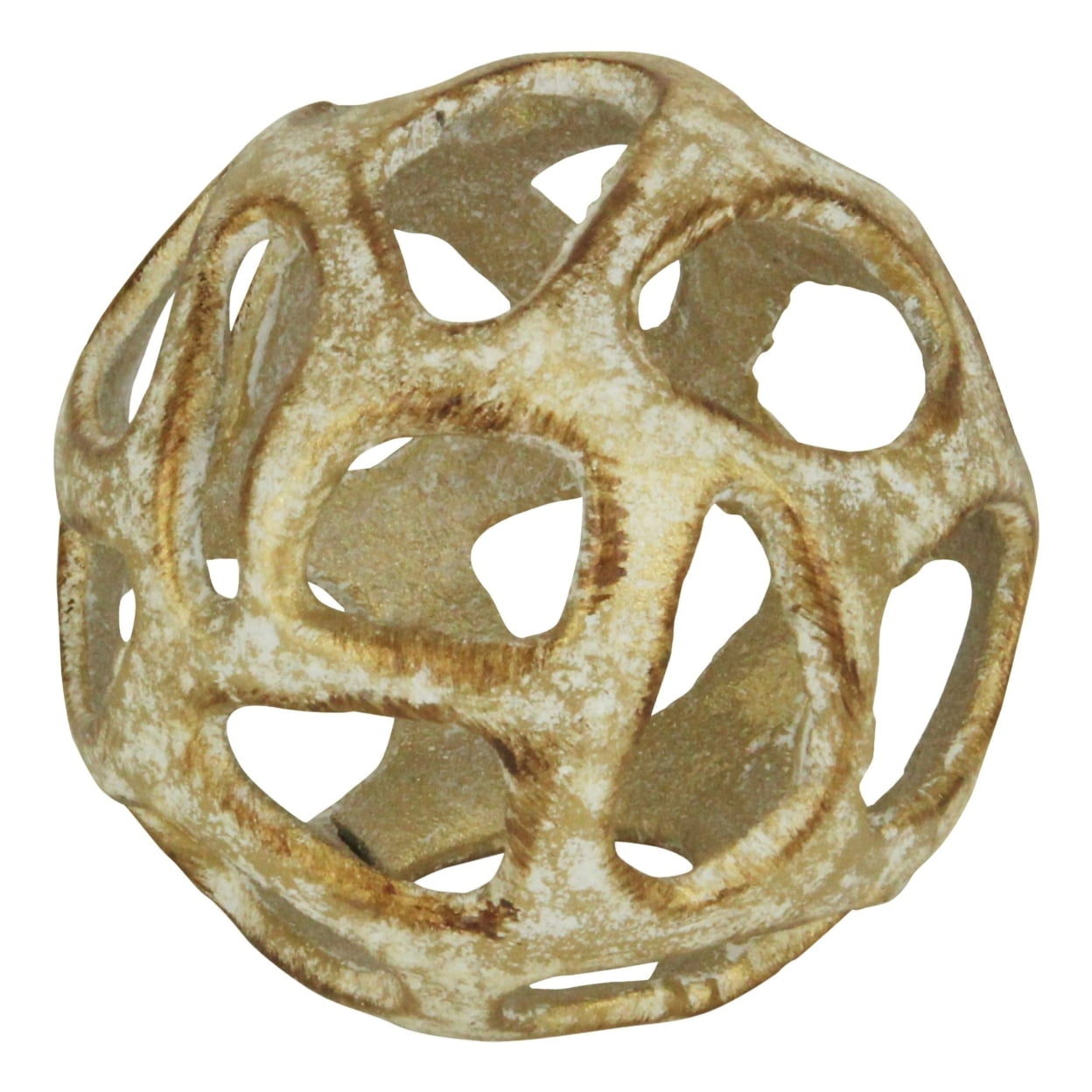 Cheungs Small - Cast Iron Orb With Abstract Permeating Pattern In A ...