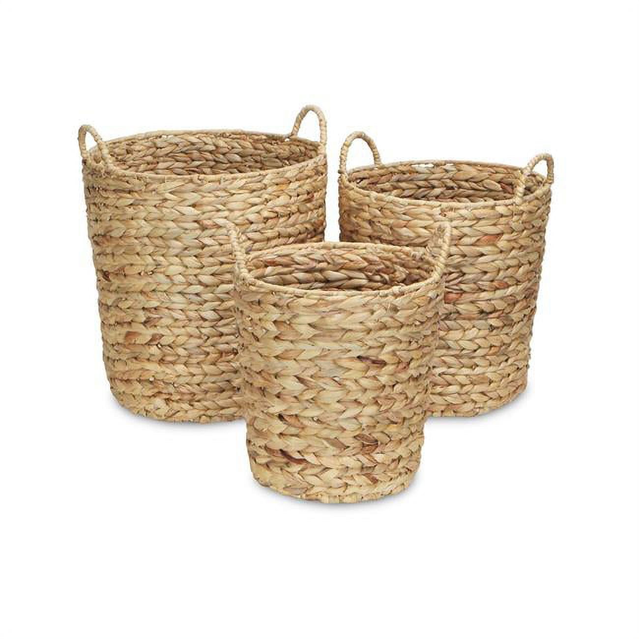 Cheungs 5469-3 Water Hyacinth Straight Side Basket - Set of 3 - Walmart.com