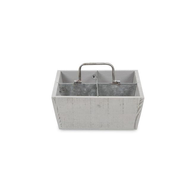 Cheungs 5563GR Wooden 4 Slot Caddy with Metal Divider, Gray - Walmart.com