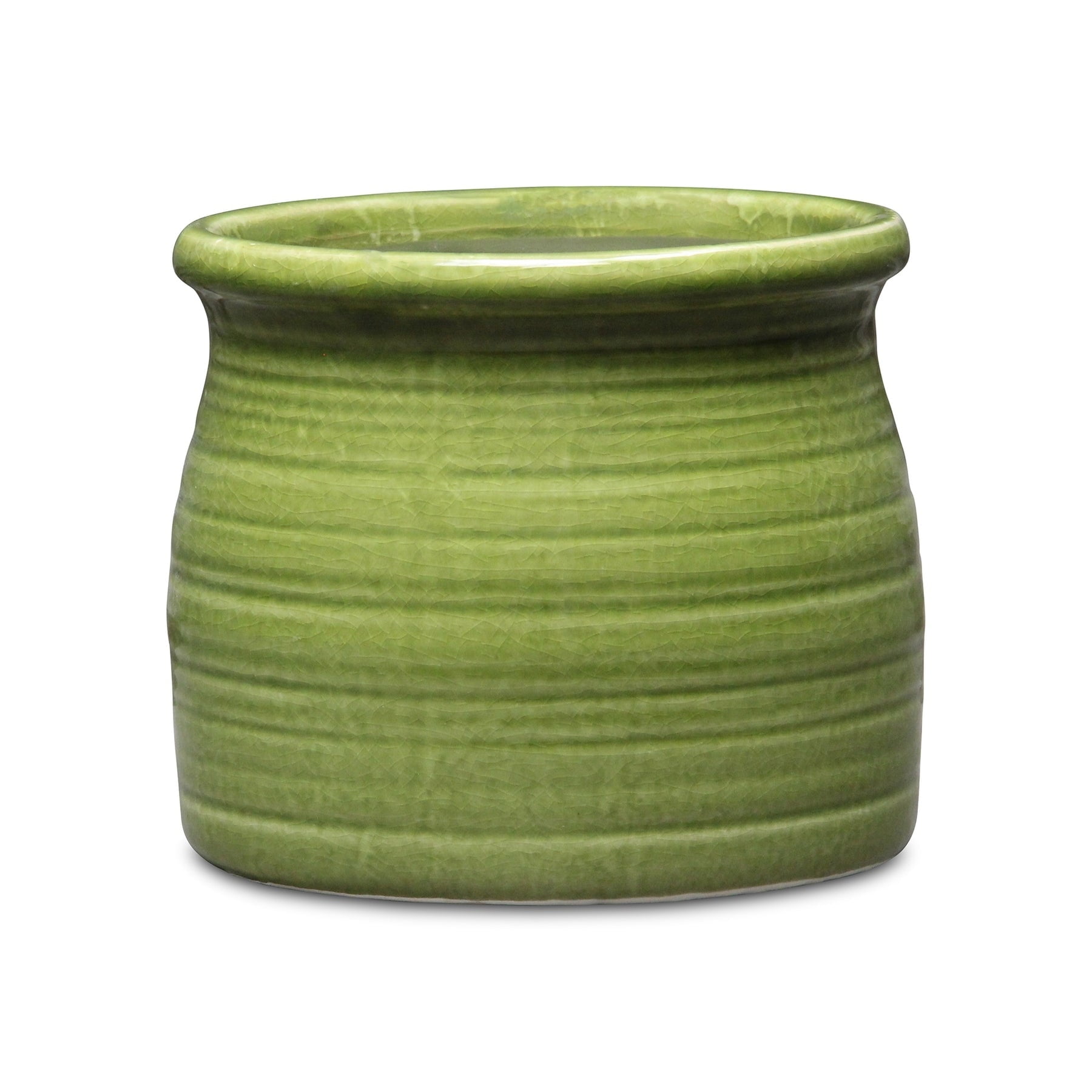Cheungs 5662OG Kifon Curved Ceramic Ceramic Pot, Olive Green - Large - Walmart Business Supplies