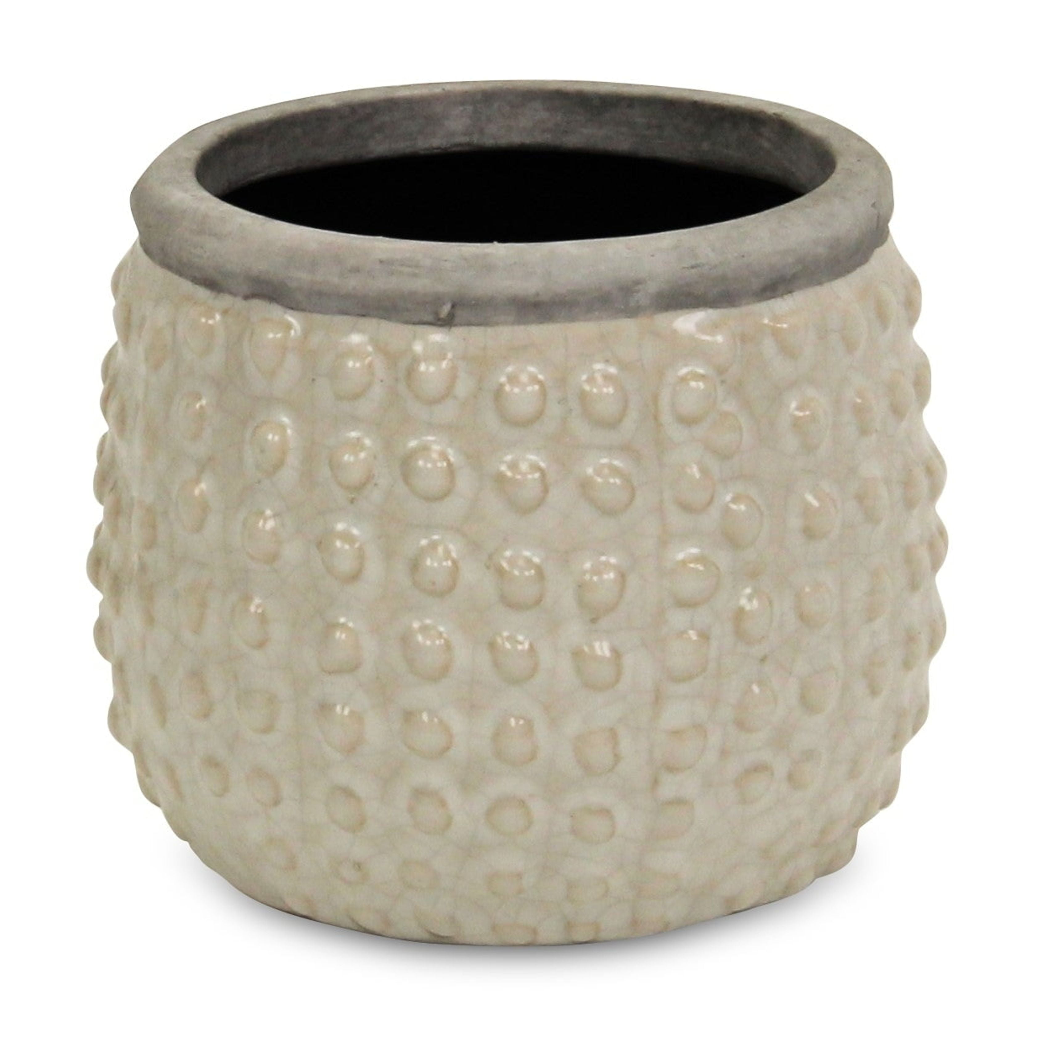 Cheungs 5743S Osanna Curved Beige Ceramic Pot - Small - Walmart.com