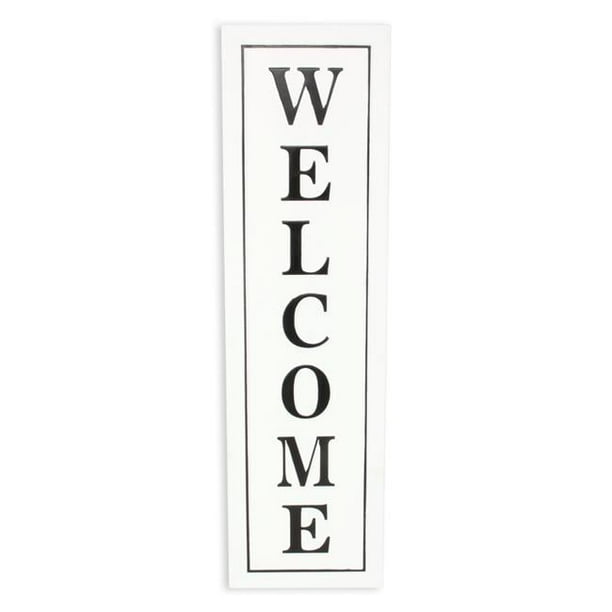 Cheungs 5750VT-WT Callo Vertical Welcome Sign, White - Walmart Business ...
