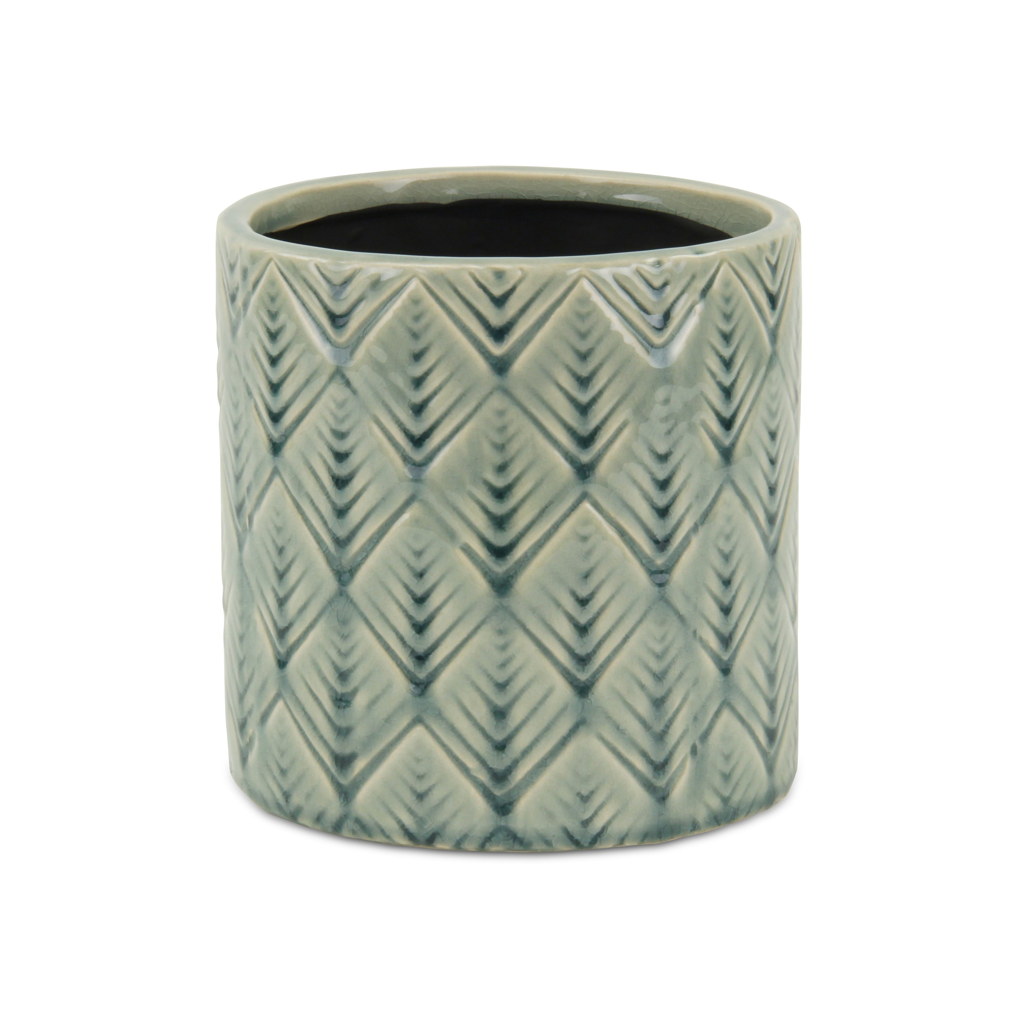 Cheungs 5774L 6.25 x 6.25 in. Arzati Viridescent Pot, Green - Walmart.com