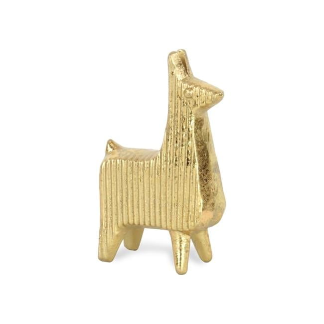 Cheungs 5901GD Sidero Golden Cast Iron Llama Table Decor - Walmart.com