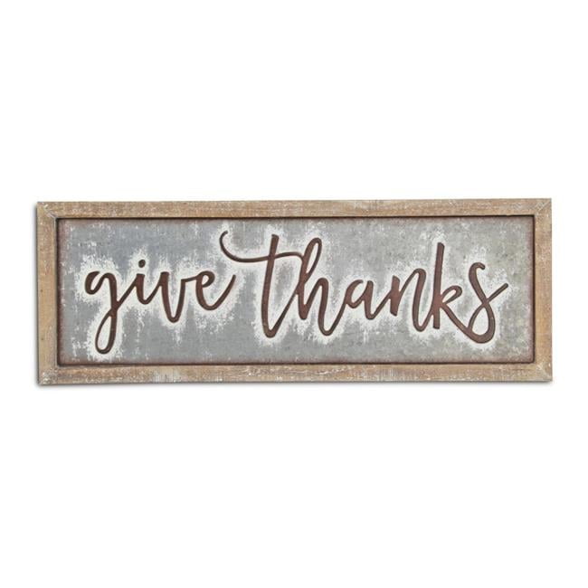 Cheungs All Wood Frame & Center Metal Panel & Lettering - Give Thanks ...