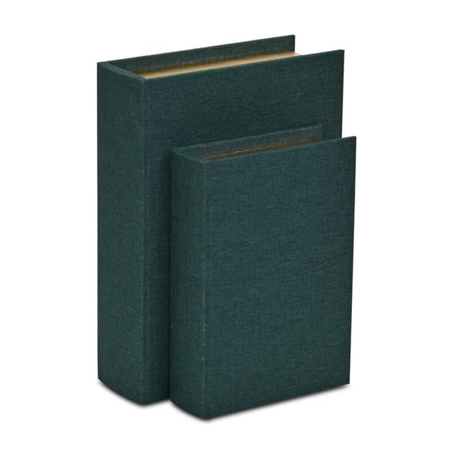 Cheungs 5729-2DGN Canter Isle Linen Book Box Set - Dark Green - Walmart.com