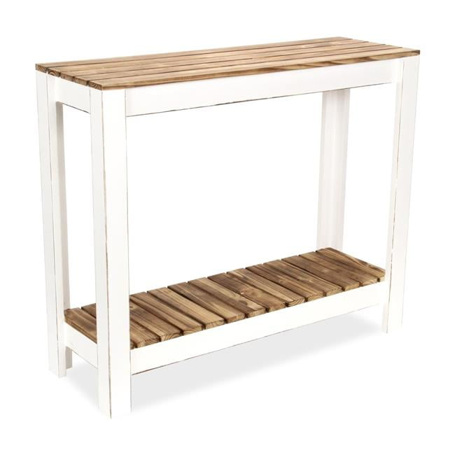 Cedarfield Brown & White Wooden Entry Table - Modern Farmhouse ...