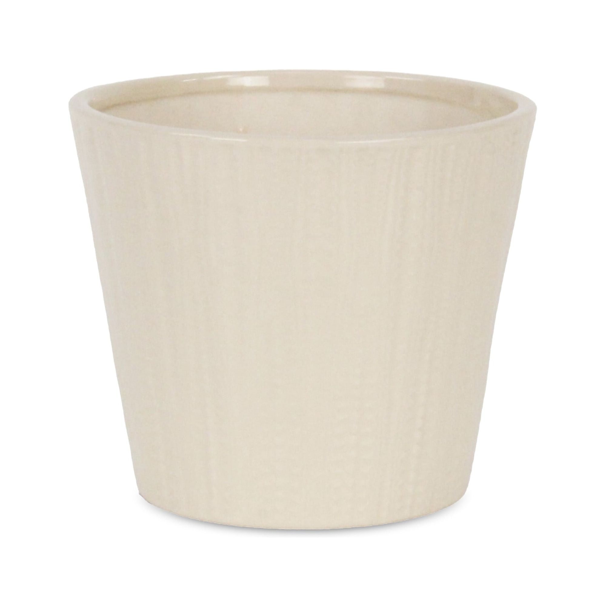 Cheungs Currula Tapered Vertical Dotted Pattern Ceramic Pot - Off White ...