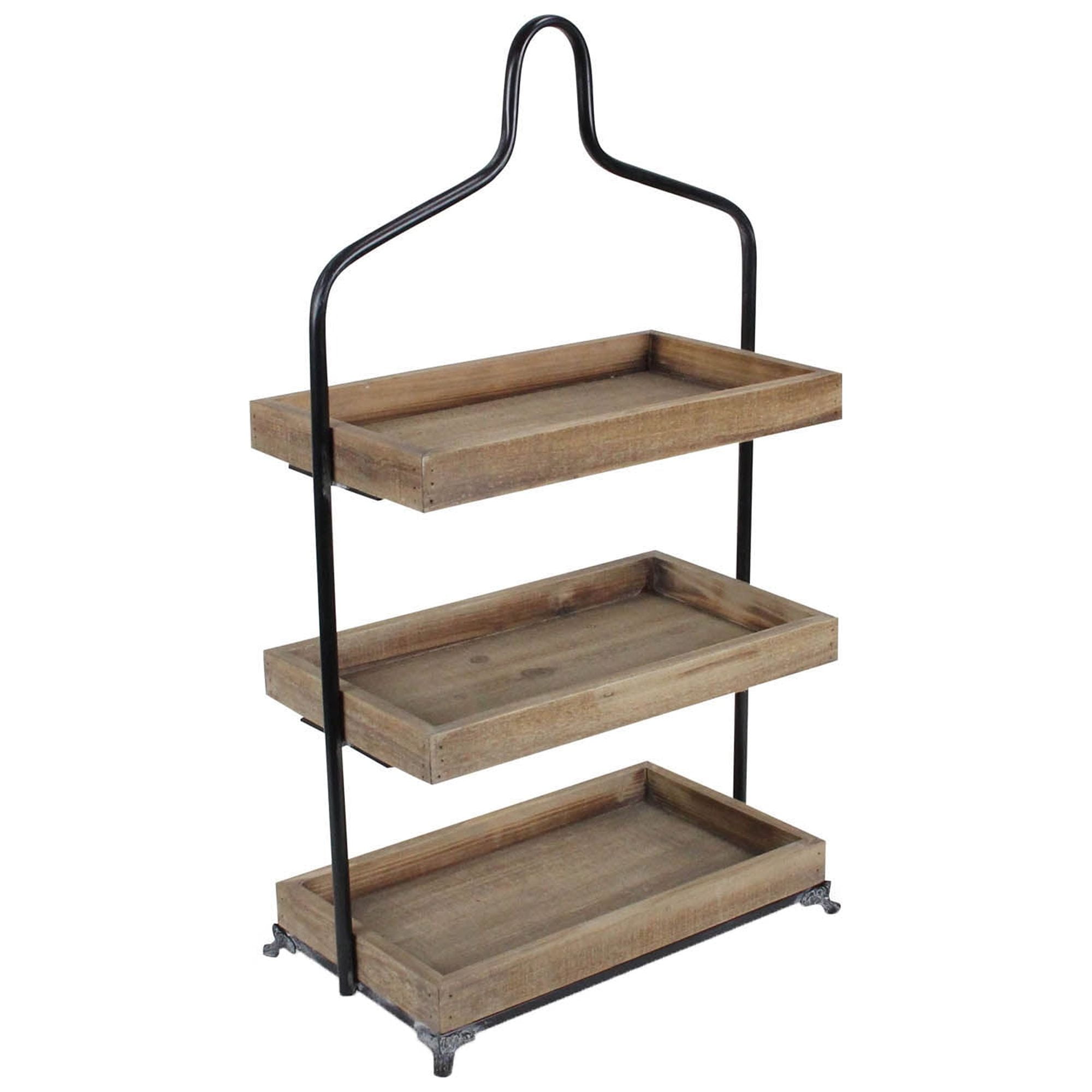 Cheungs Decorative 3 Tier Wooden Storage With Metal Frame - Walmart.com