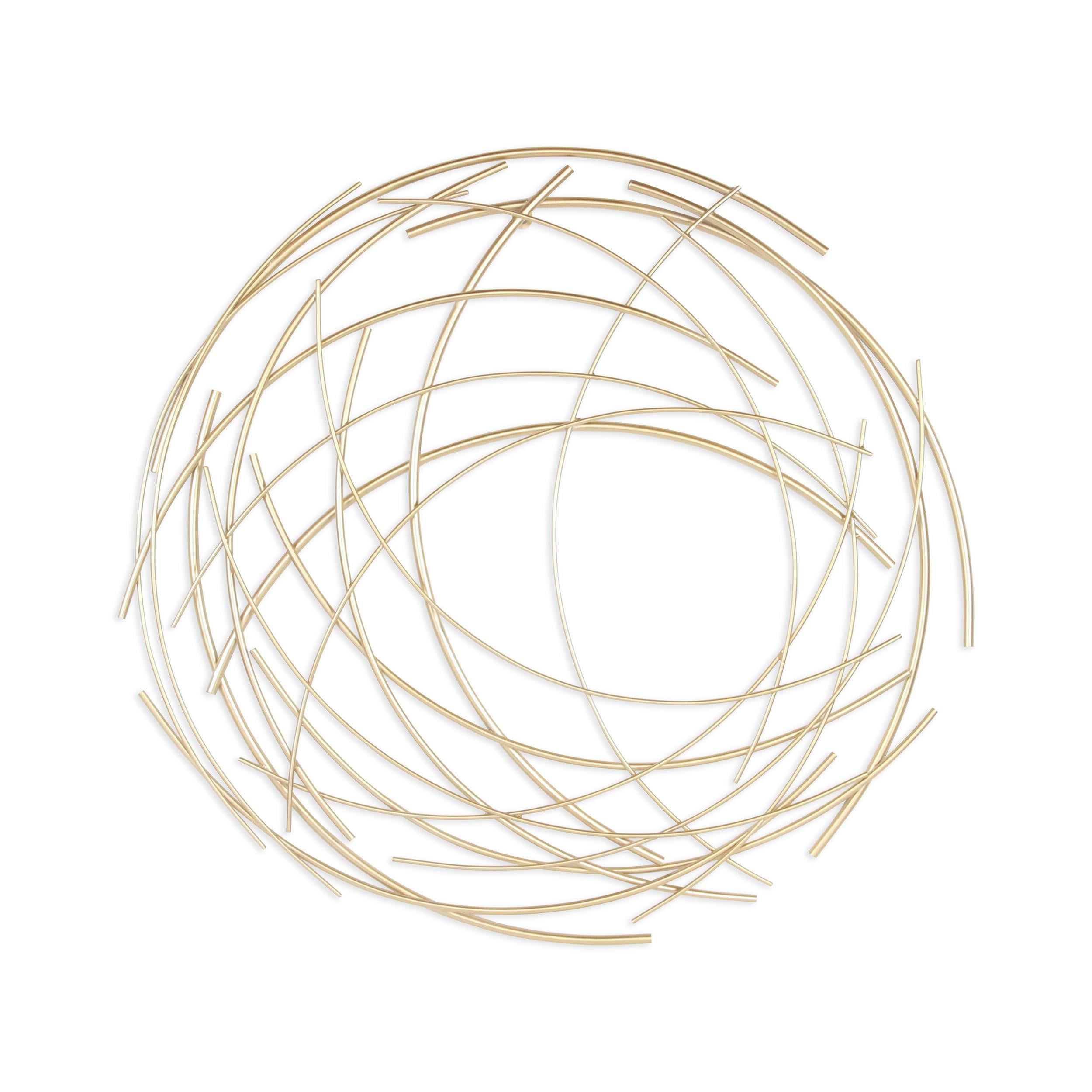 Denine Large Abstract Round Wall Art - Gold - Walmart.com